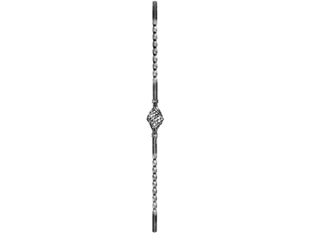 Wrought iron square single basket baluster with twist – D.J.A. Imports ...