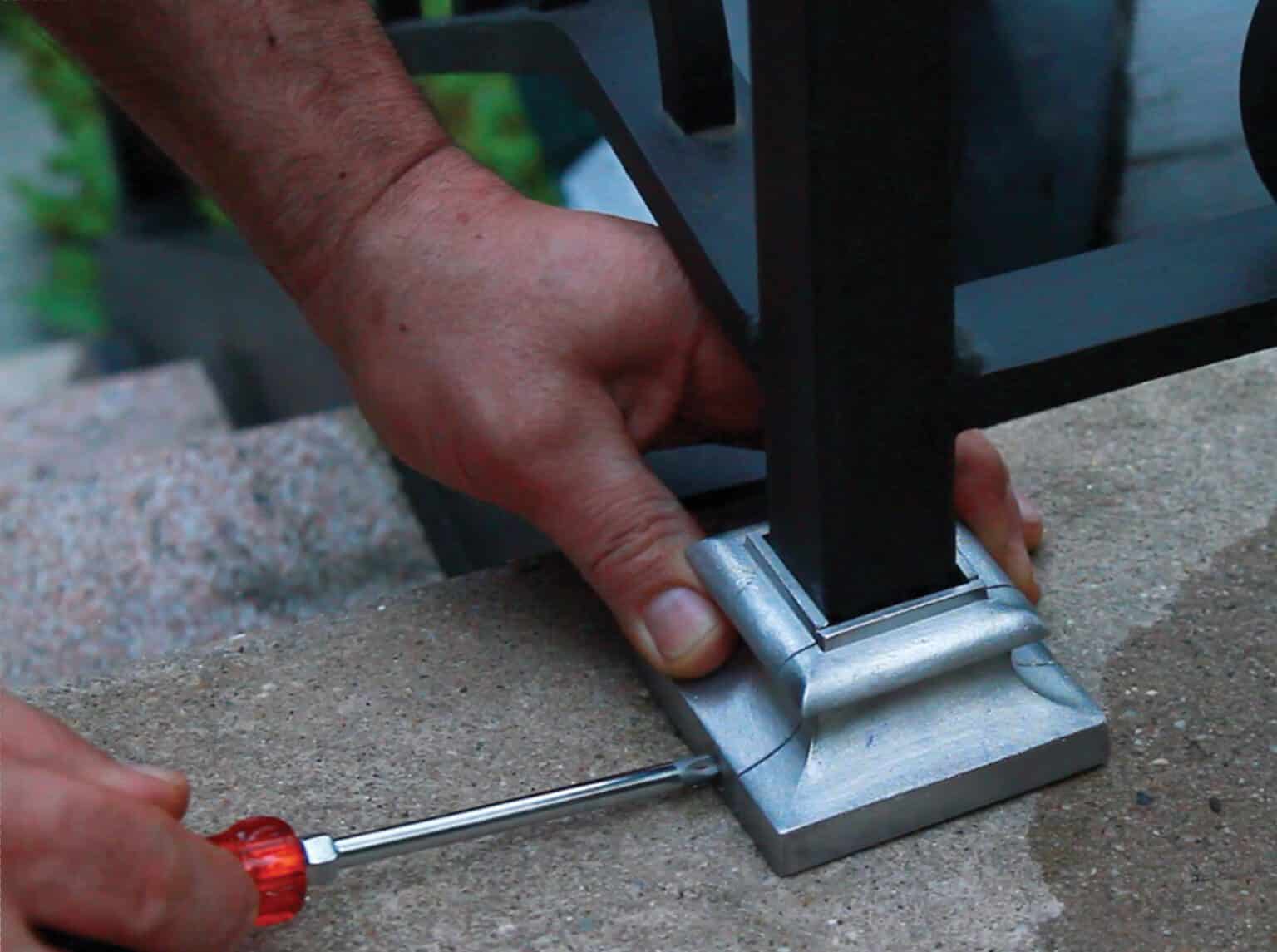 Rectangular two piece split shoe for 1" square balusters and newels ...