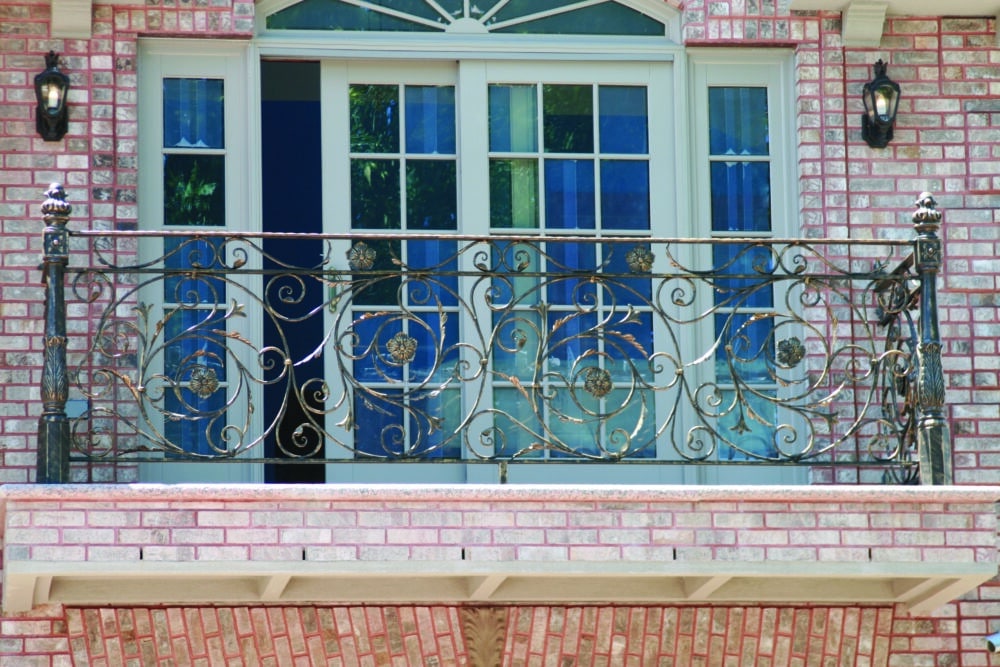 Ornamental Steel Balcony Railing with Flower & Leaf Inlays – D.J.A ...
