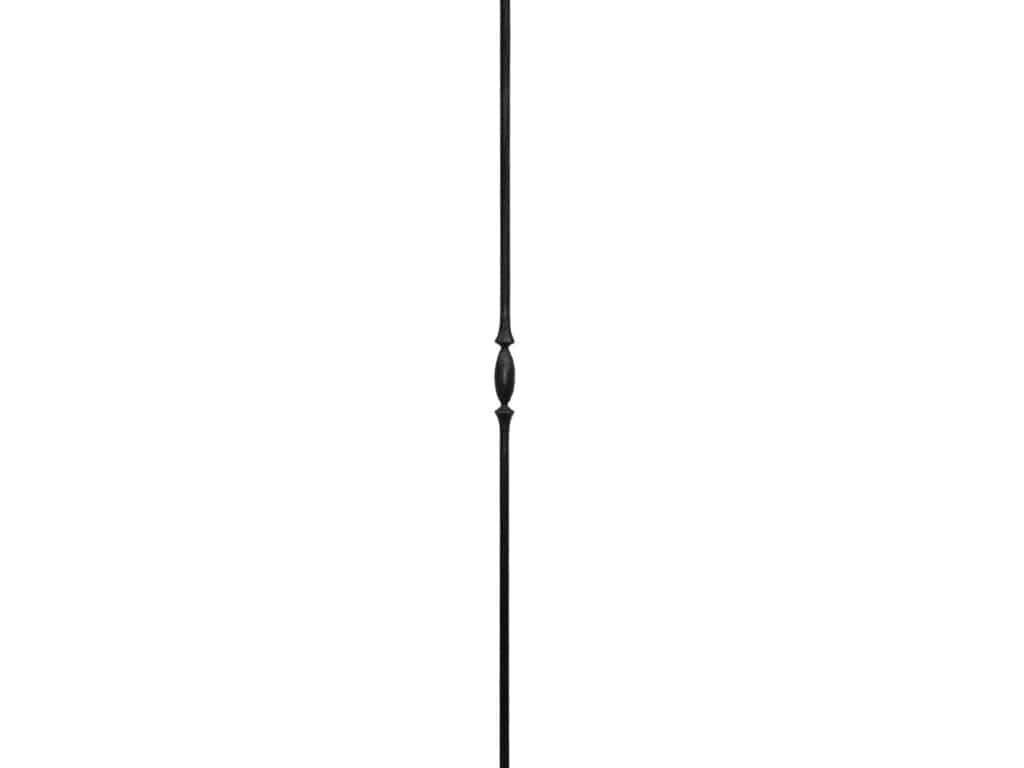 Wrought iron solid round forged picket with oval geometric feature ...